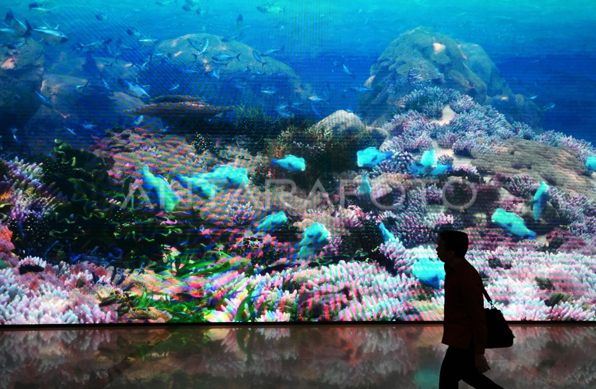 Monitor animasi sambut KTT AIS Forum 2023 | ANTARA Foto Monitor animasi sambut KTT AIS Forum 2023 | ANTARA Foto