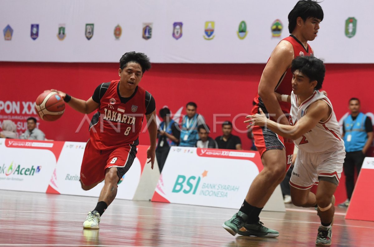 PON XXI Aceh Sumut : Tim basket putra Bali kalahkan Jakarta | ANTARA Foto