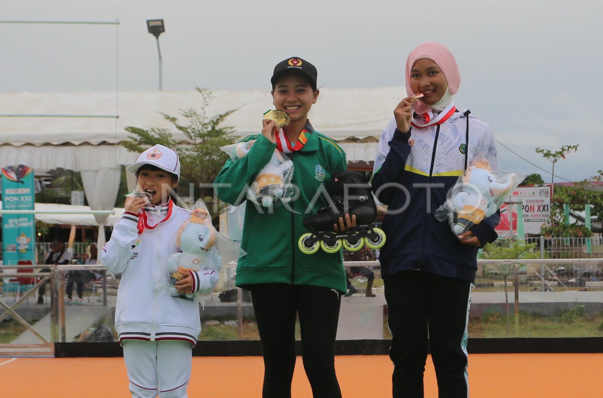 PON XXI Aceh-Sumut: Atlet Jatim rebut medali emas sepatu roda | ANTARA Foto