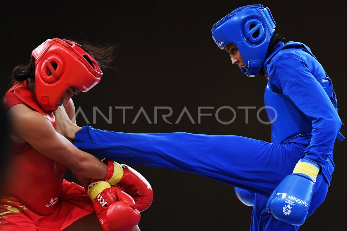 WUSHU SANDA HIJA 52 KG FILIPINA VS IRAN | ANTARA Foto