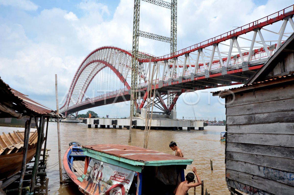 PERKEMBANGAN PEMBANGUNAN JEMBATAN MUSI VI | ANTARA Foto