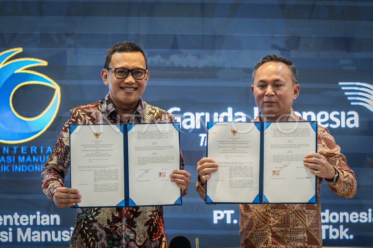 Kerjasama Kementerian P2MI dengan Kementerian HAM dan BUMN | ANTARA Foto