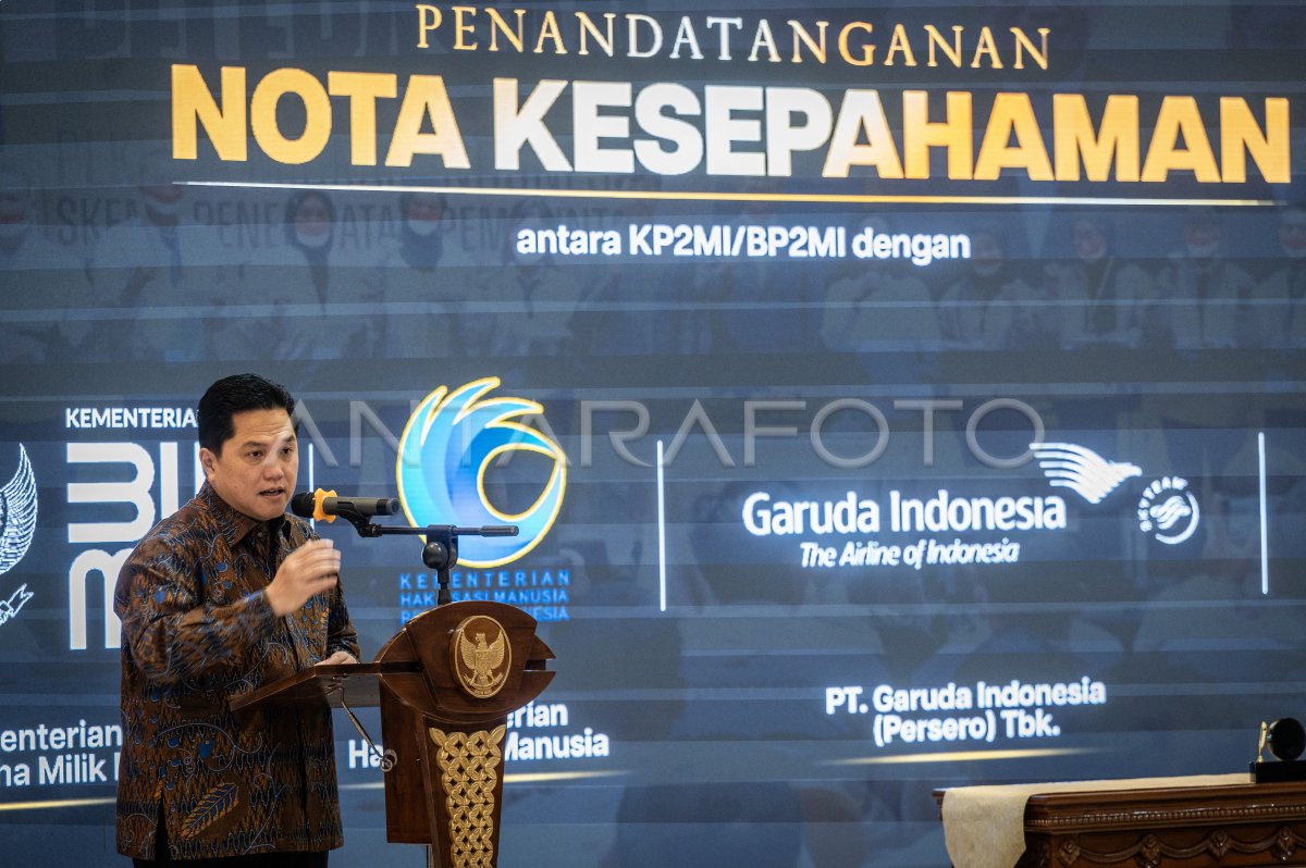 Kerjasama Kementerian P2MI dengan Kementerian HAM dan BUMN | ANTARA Foto