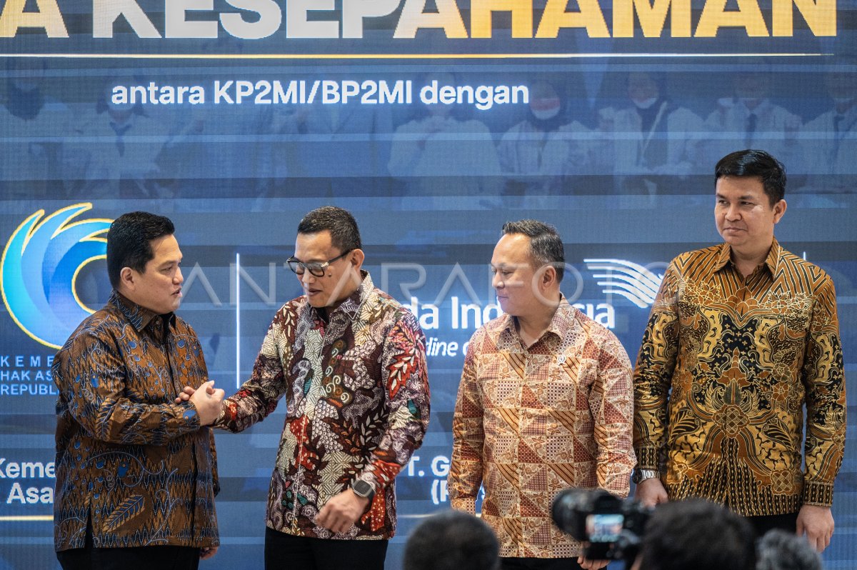 Kerjasama Kementerian P2MI dengan Kementerian HAM dan BUMN | ANTARA Foto