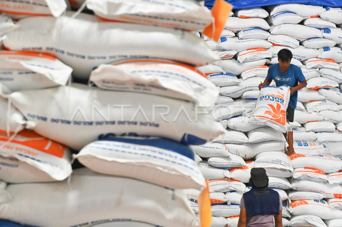 Stok beras Gudang Bulog Sempidi Bali | ANTARA Foto