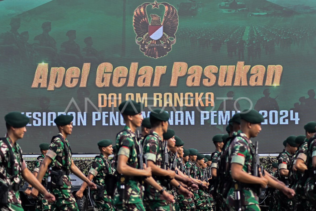 TNI AD gelar apel Pangamanan Pemilu 2024 di Jakarta | ANTARA Foto