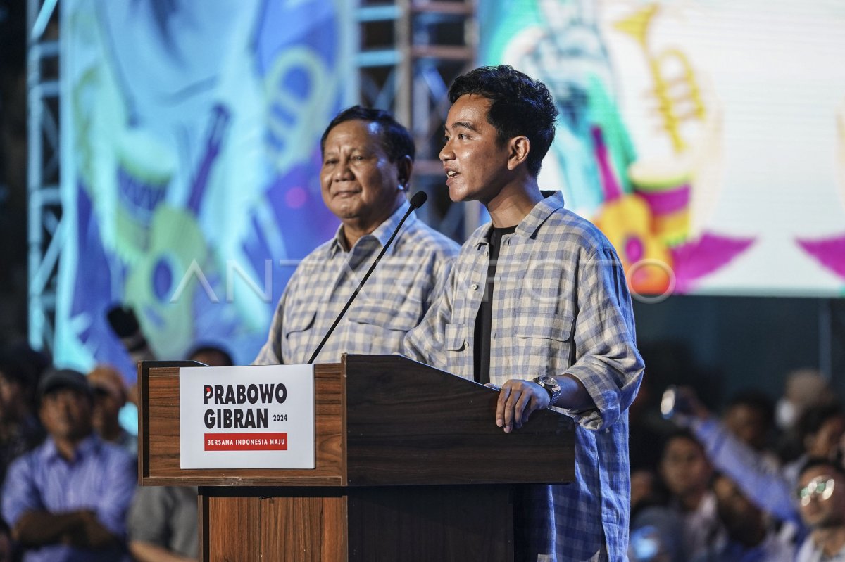 Pidato kemenangan Prabowo-Gibran | ANTARA Foto