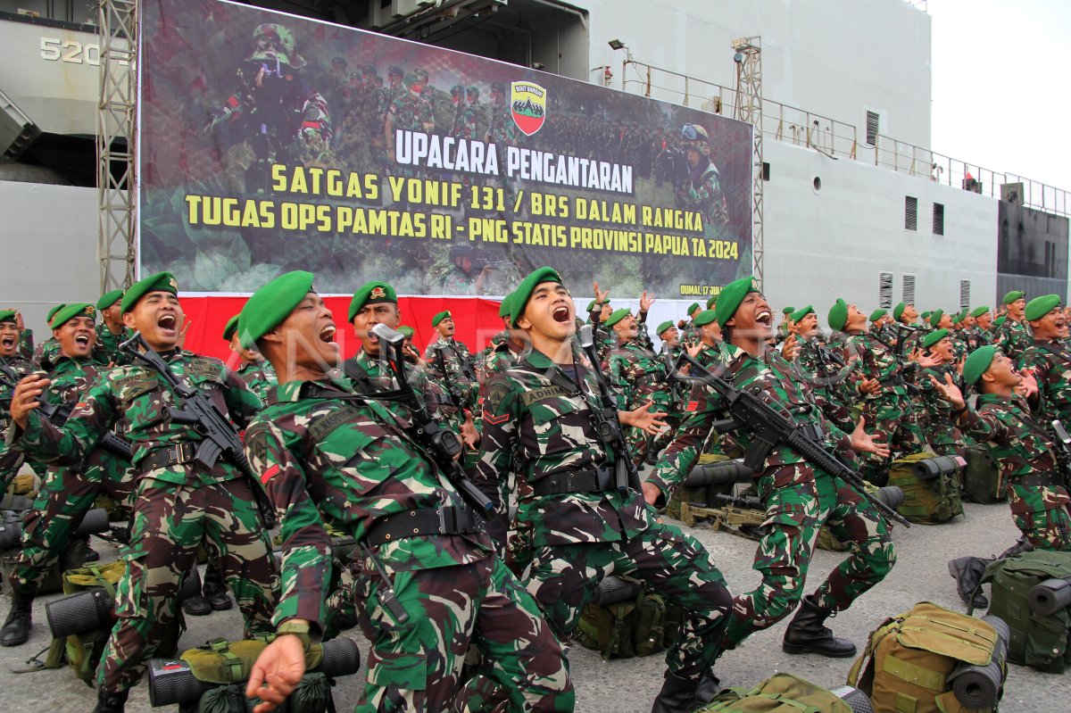Release of Satgas Ops Pamtas RI-PNG troops at Dumai Port | ANTARA Foto