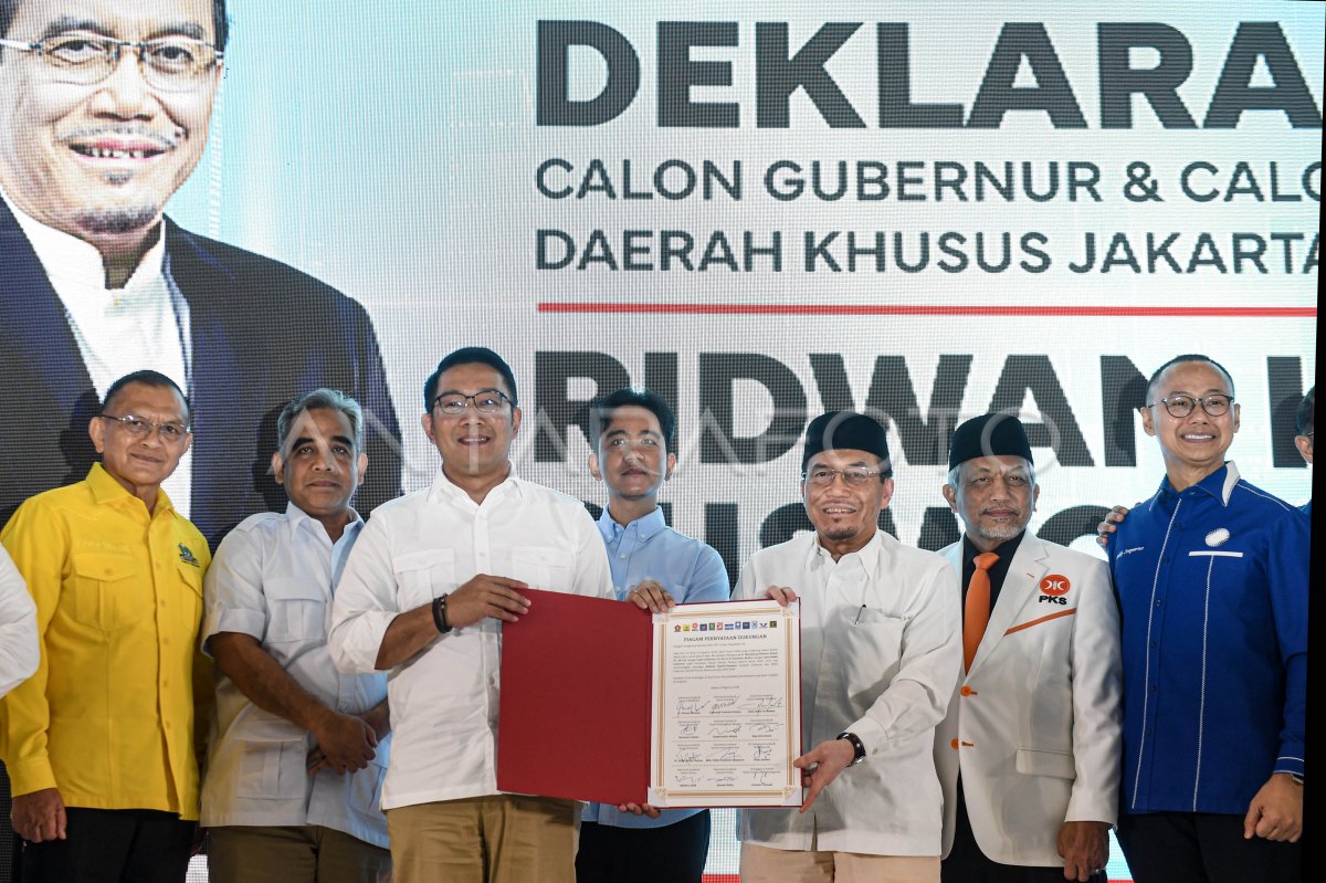 Deklarasi Ridwan Kamil-Suswono untuk Pilkada DKI Jakarta | ANTARA Foto Deklarasi Ridwan Kamil-Suswono untuk Pilkada DKI Jakarta | ANTARA Foto