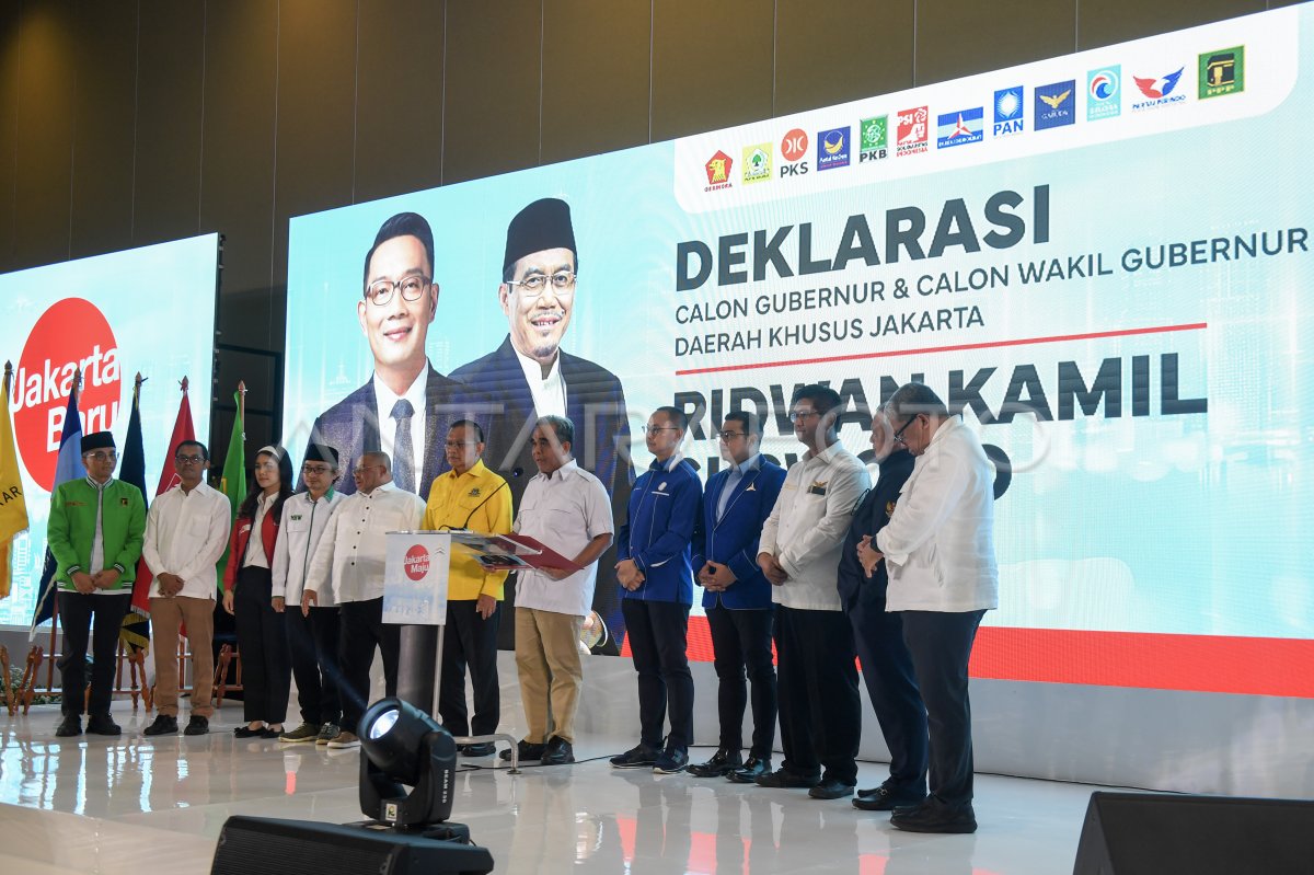 Deklarasi Ridwan Kamil-Suswono untuk Pilkada DKI Jakarta | ANTARA Foto