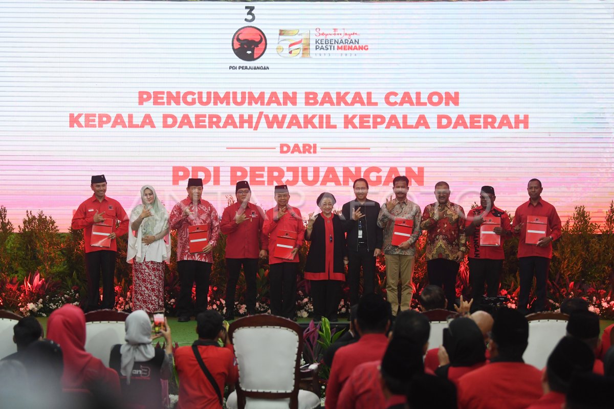 PDI Perjuangan usung 169 bakal calon kepala daerah | ANTARA Foto PDI Perjuangan usung 169 bakal calon kepala daerah | ANTARA Foto
