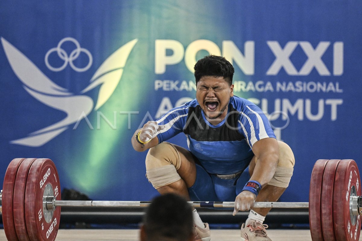 PON XXI Aceh-Sumut: Angkat besi kelas 102 kg putra | ANTARA Foto