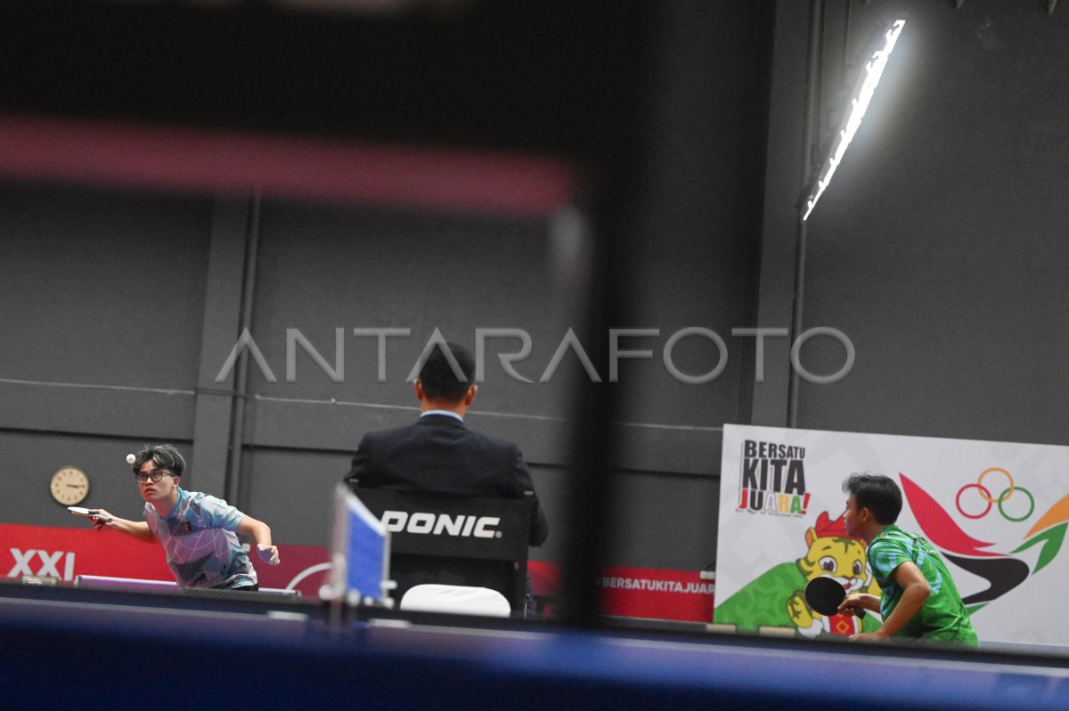 PON XXI Aceh-Sumut: Lampung raih emas tenis meja beregu putra | ANTARA Foto