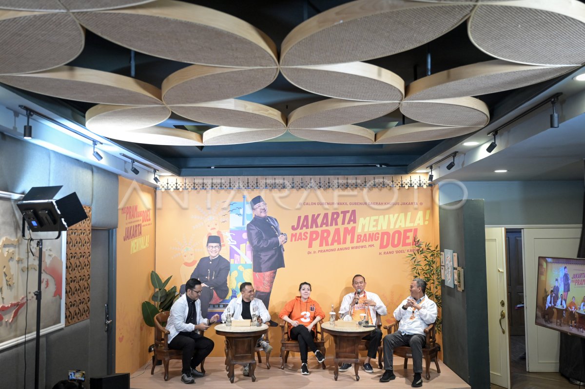 Konferensi pers Tim Pemenangan Pramono-Rano Karno | ANTARA Foto