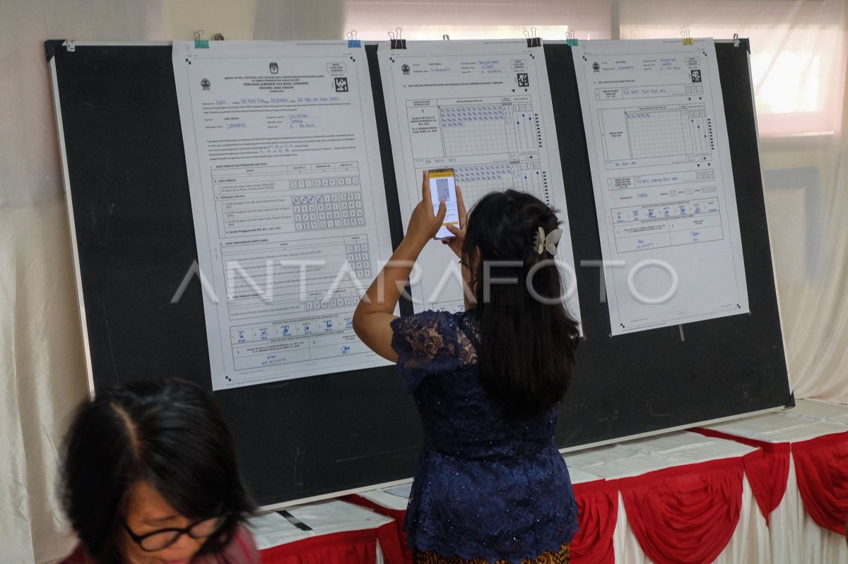 Aplikasi Sirekap mobile Pilkada serentak 2024 | ANTARA Foto