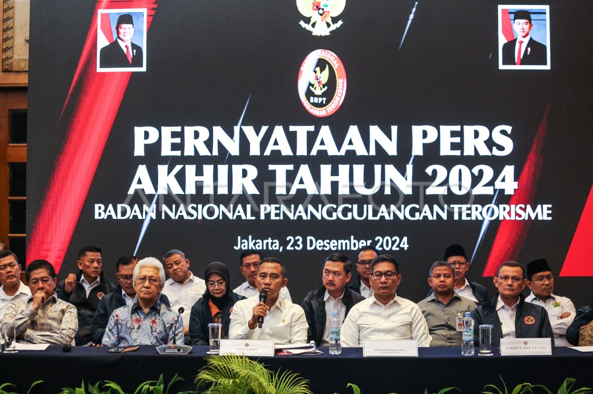 Konferensi pers capaian kinerja BNPT | ANTARA Foto