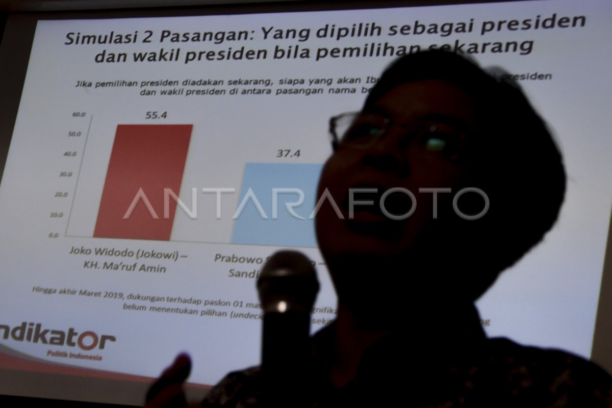INDIKATOR POLITIK INDONESIA RILIS HASIL SURVEI CAPRES | ANTARA Foto