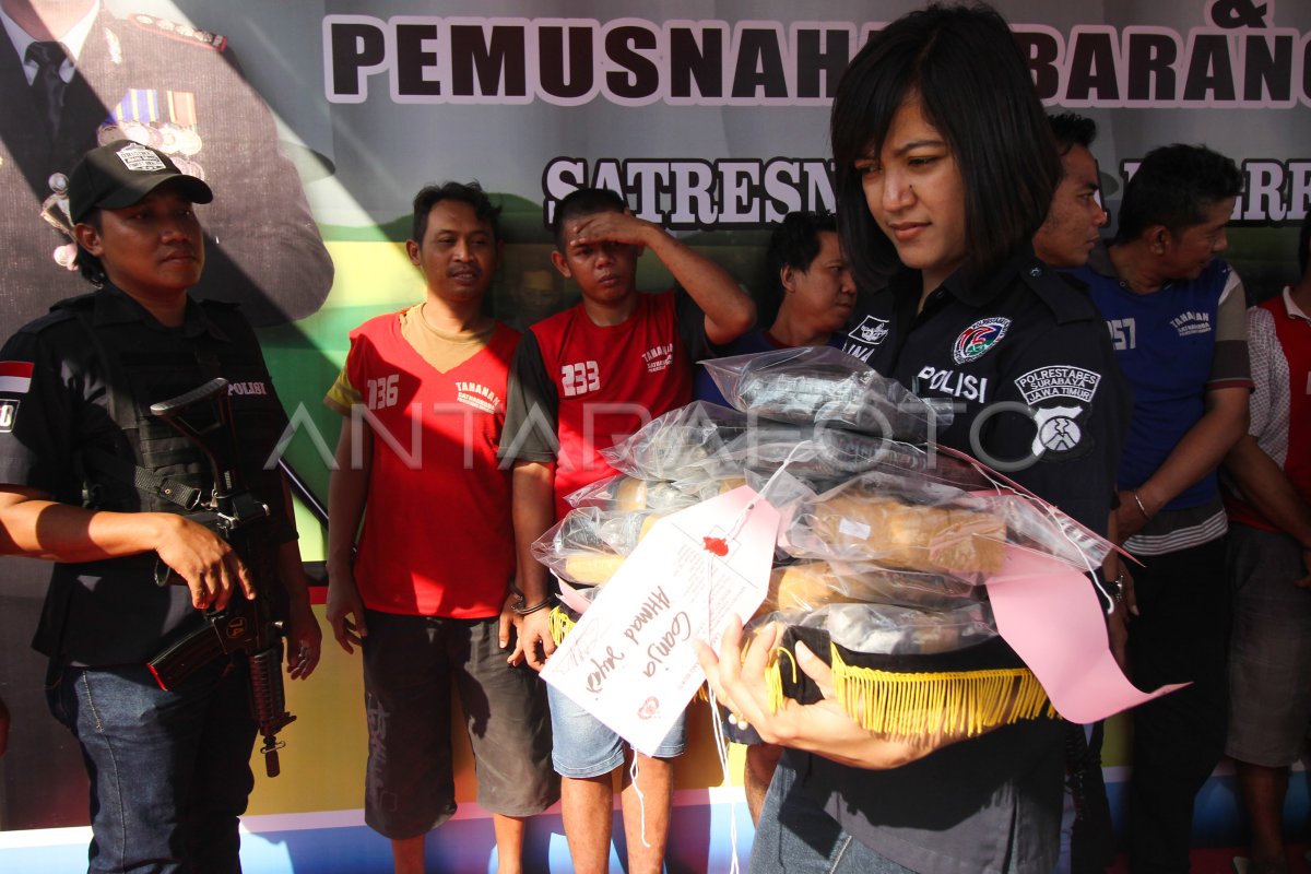 PEMUSNAHAN BARANG BUKTI NARKOTIKA | ANTARA Foto