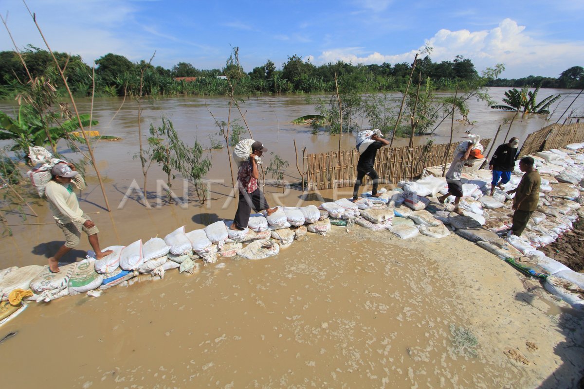 WARGA GOTONG ROYONG PERBAIKI TANGGUL | ANTARA Foto