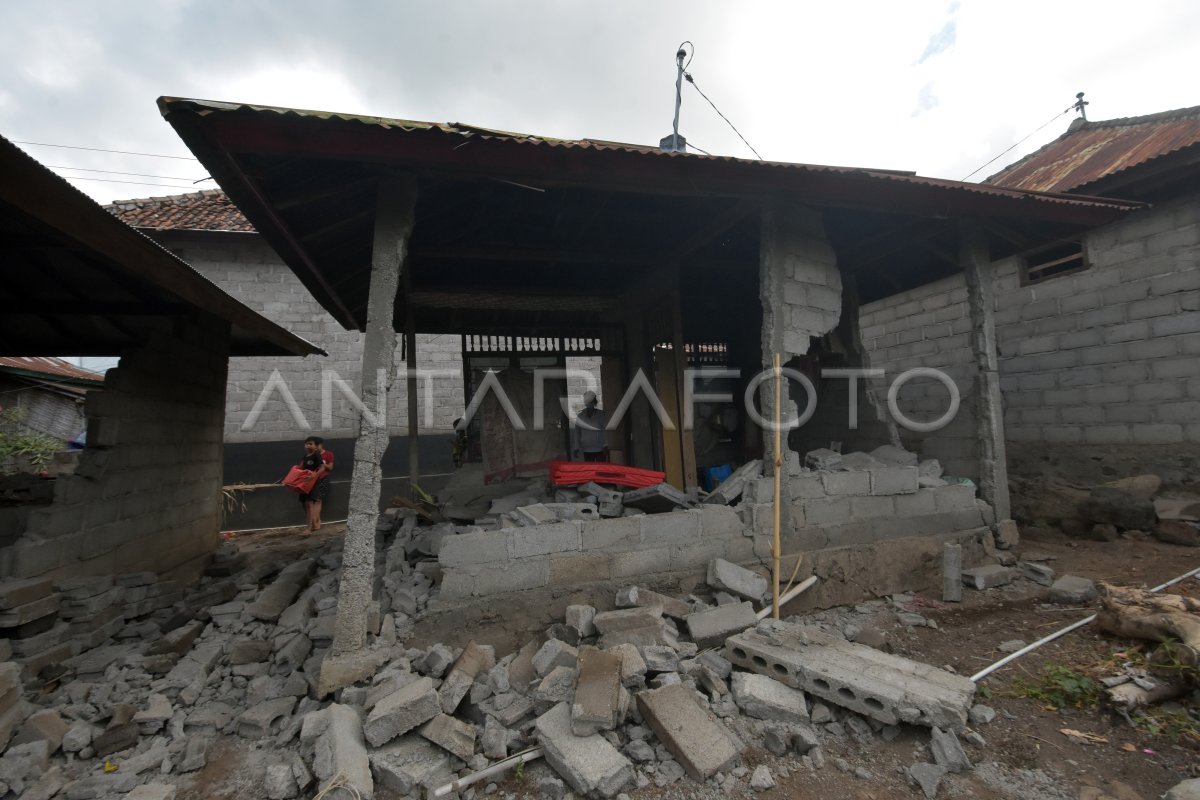 DAMPAK GEMPA BUMI DI BALI | ANTARA Foto