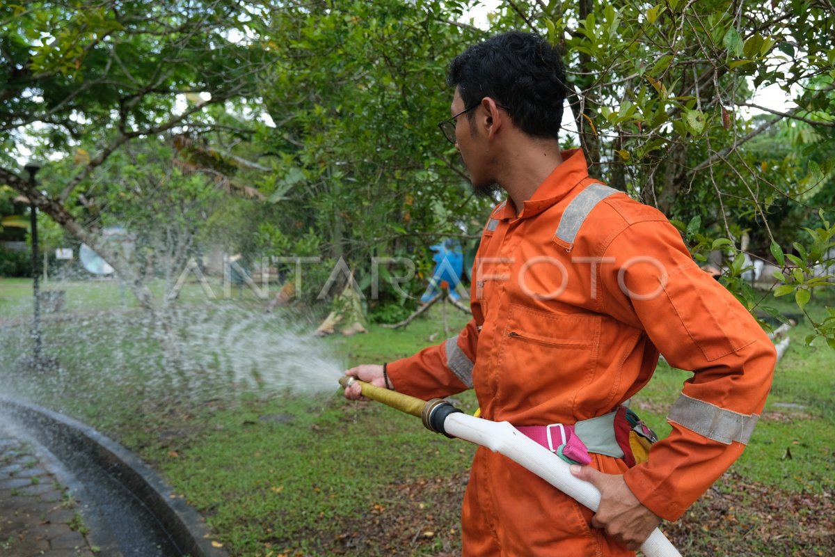 RELAWAN GREENPEACE LATIHAN DAMKAR KARHUTLA | ANTARA Foto