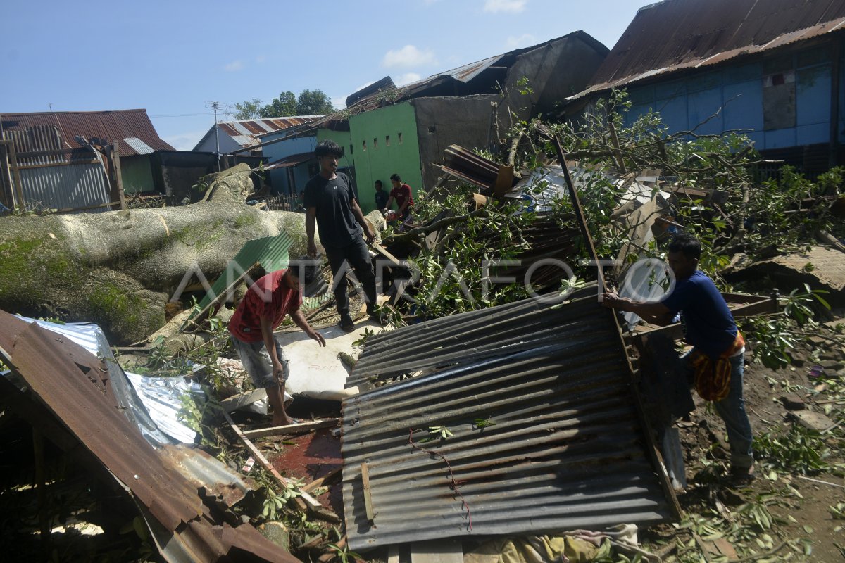 POHON TUMBANG TIMPA RUMAH WARGA DI TAKALAR | ANTARA Foto POHON TUMBANG TIMPA RUMAH WARGA DI TAKALAR | ANTARA Foto