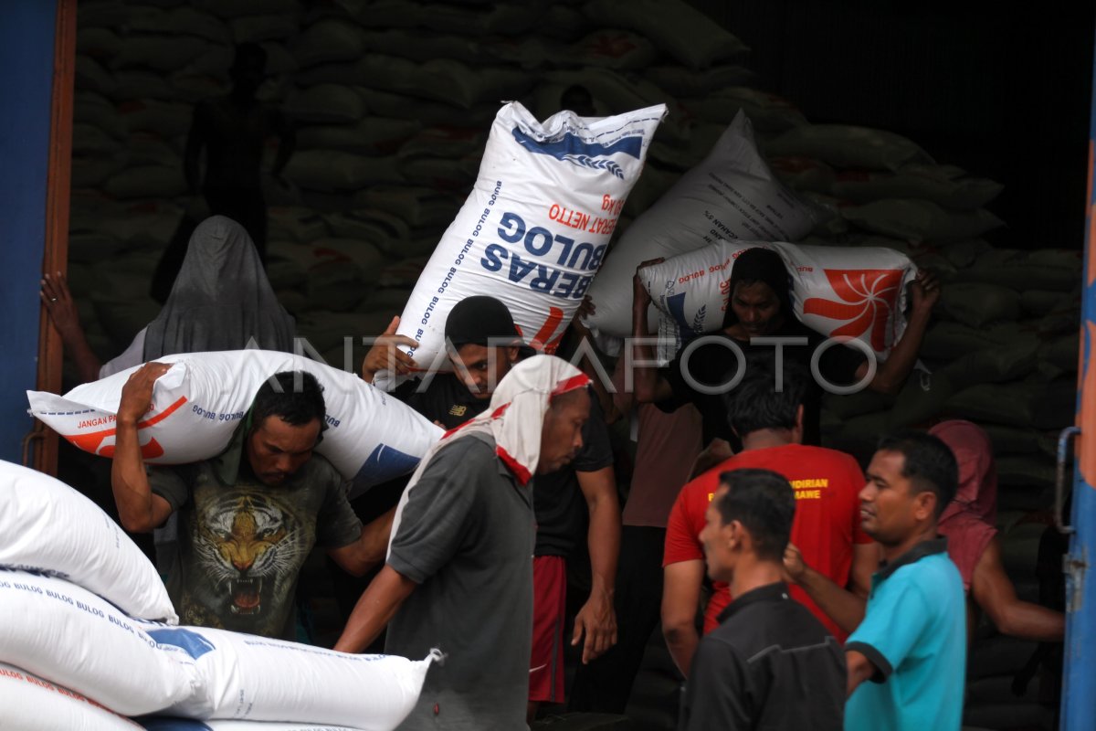 STOK BERAS MEDIUM IMPOR BULOG | ANTARA Foto