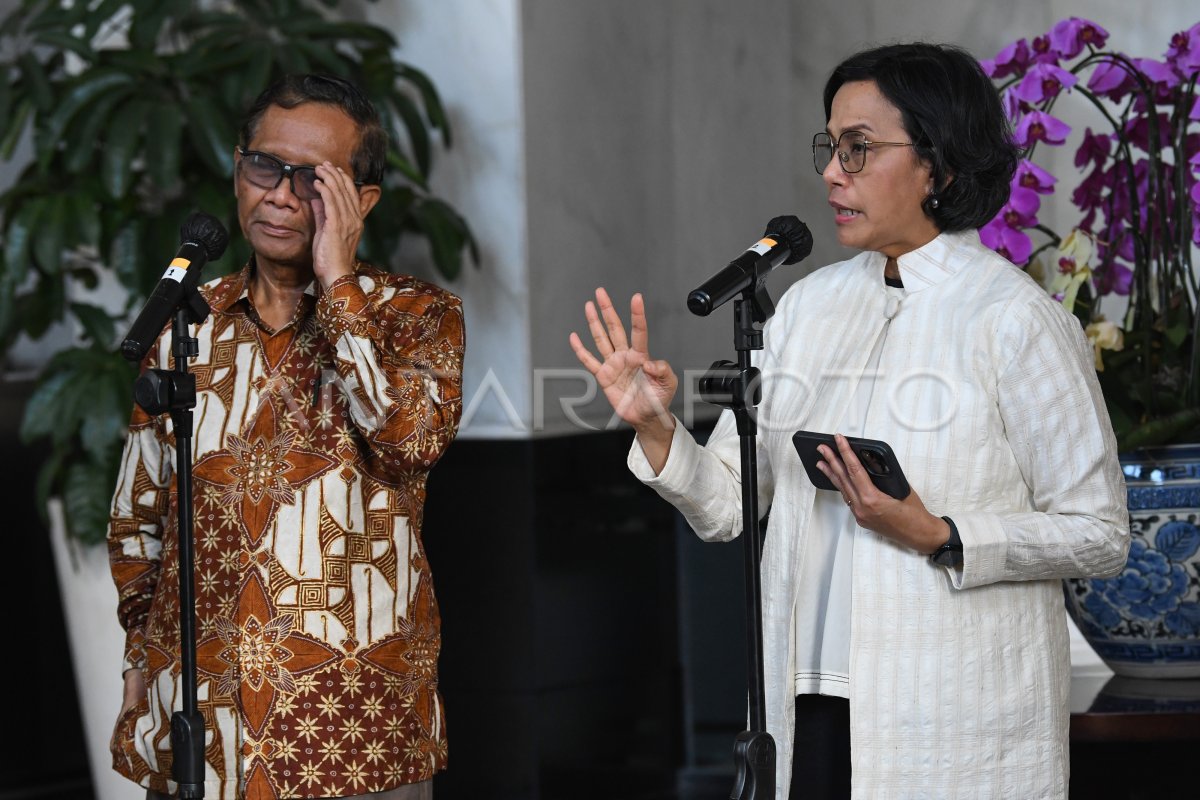 MENKOPOLHUKAM DAN MENKEU TANGGAPI DUGAAN TRANSAKSI GELAP | ANTARA Foto MENKOPOLHUKAM DAN MENKEU TANGGAPI DUGAAN TRANSAKSI GELAP | ANTARA Foto