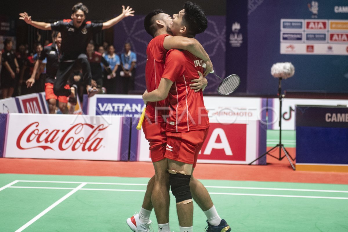 Indonesia raih emas bulu tangkis beregu putra SEA Games | ANTARA Foto