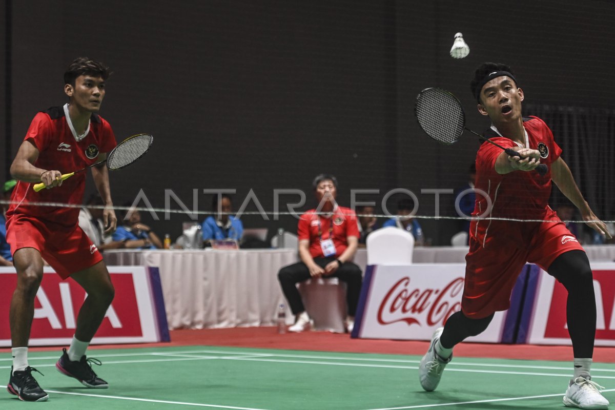 Indonesia raih emas bulu tangkis beregu putra SEA Games | ANTARA Foto