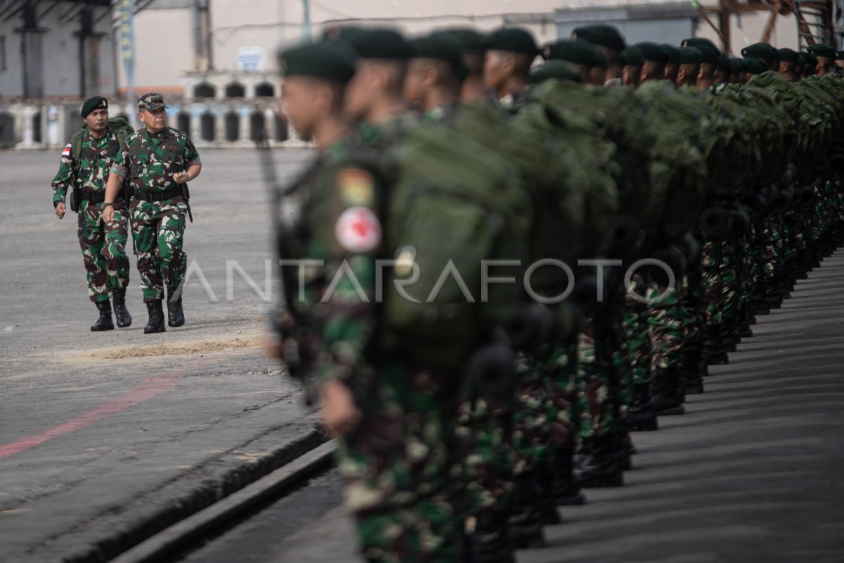 Penyambutan Satgas Pamtas Papua Nugini | ANTARA Foto