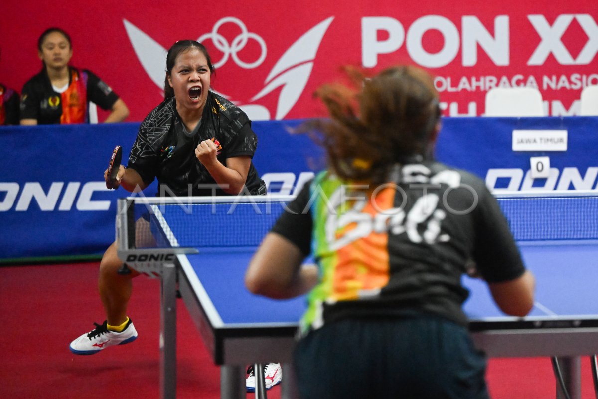 PON XXI Aceh-Sumut: Perempat final tenis meja beregu putri | ANTARA Foto