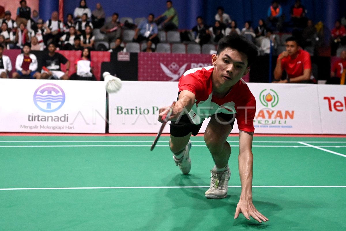 PON XXI Aceh-Sumut: Final bulu tangkis beregu putra | ANTARA Foto