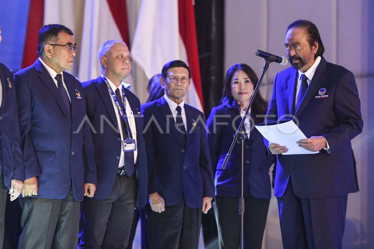 Pengumuman susunan pengurus DPP Partai Nasdem | ANTARA Foto Pengumuman susunan pengurus DPP Partai Nasdem | ANTARA Foto
