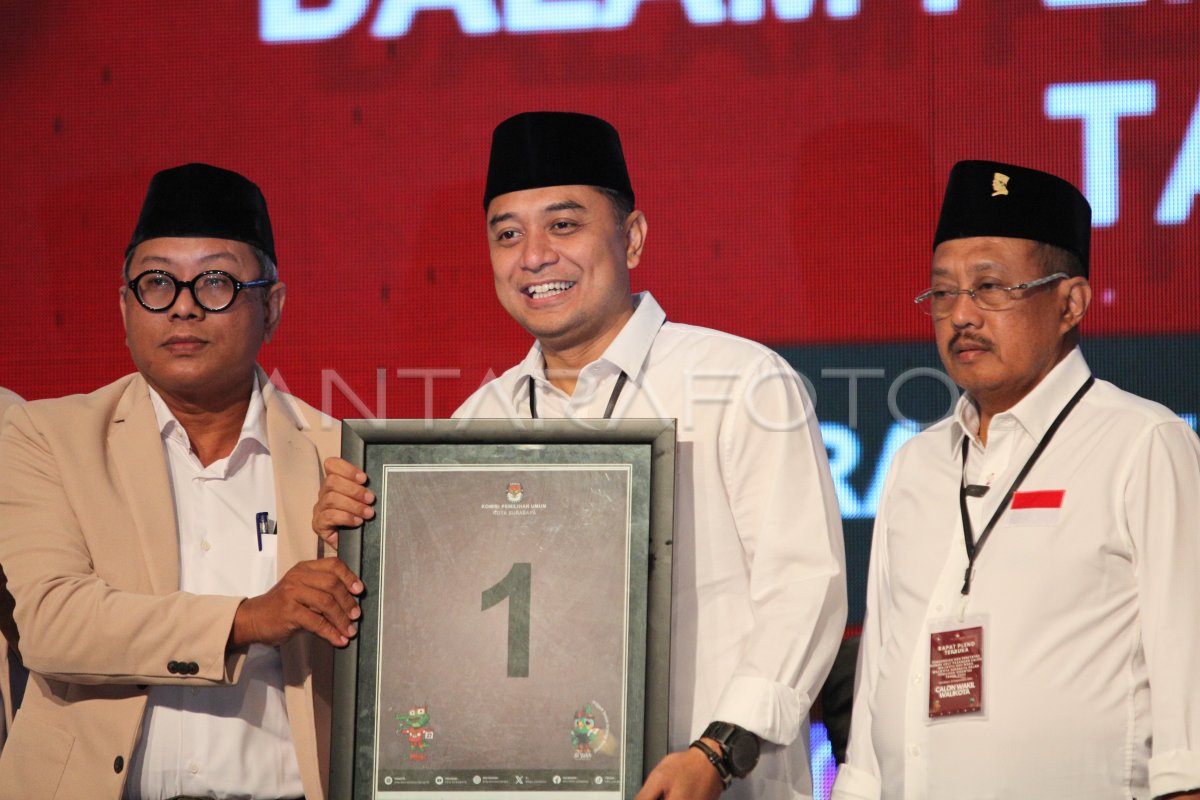 Penetapan nomor urut pasangan calon pada Pilkada Surabaya | ANTARA Foto