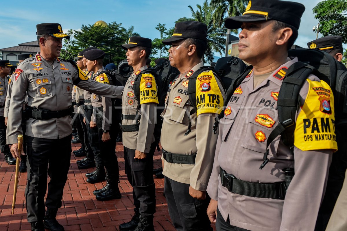 Apel pergeseran pasukan pengamanan TPS di Banten | ANTARA Foto