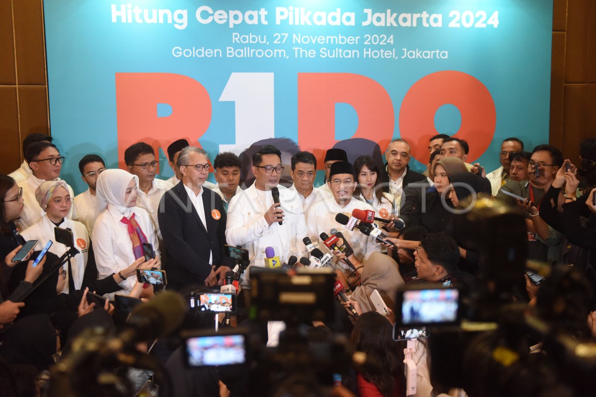 Ridwan Kamil-Suswono tanggapi hasil hitung cepat Pilkada | ANTARA Foto