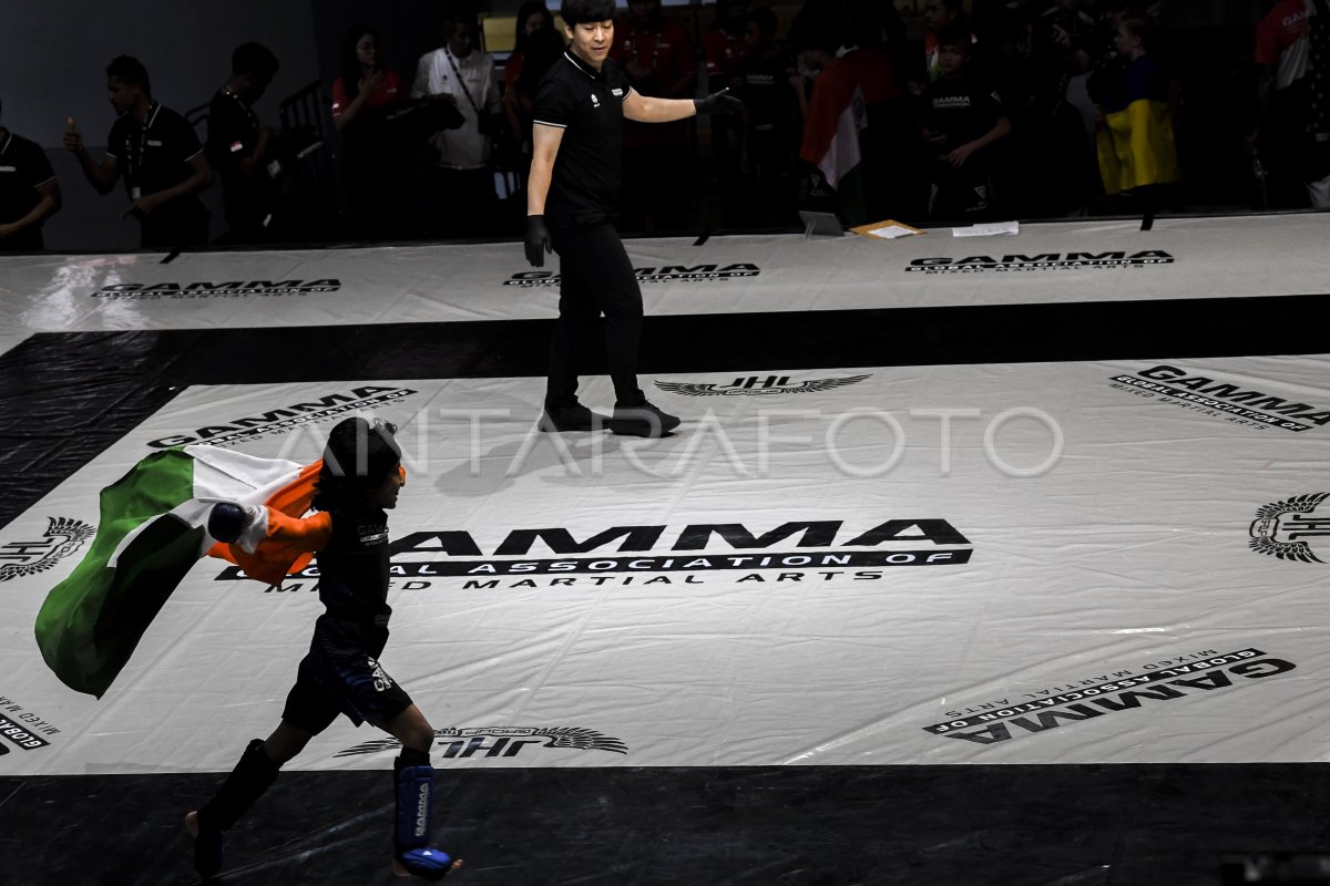 Pertandingan final U10 Girls 26Kg GAMMA MMA Championships 2024 | ANTARA Foto