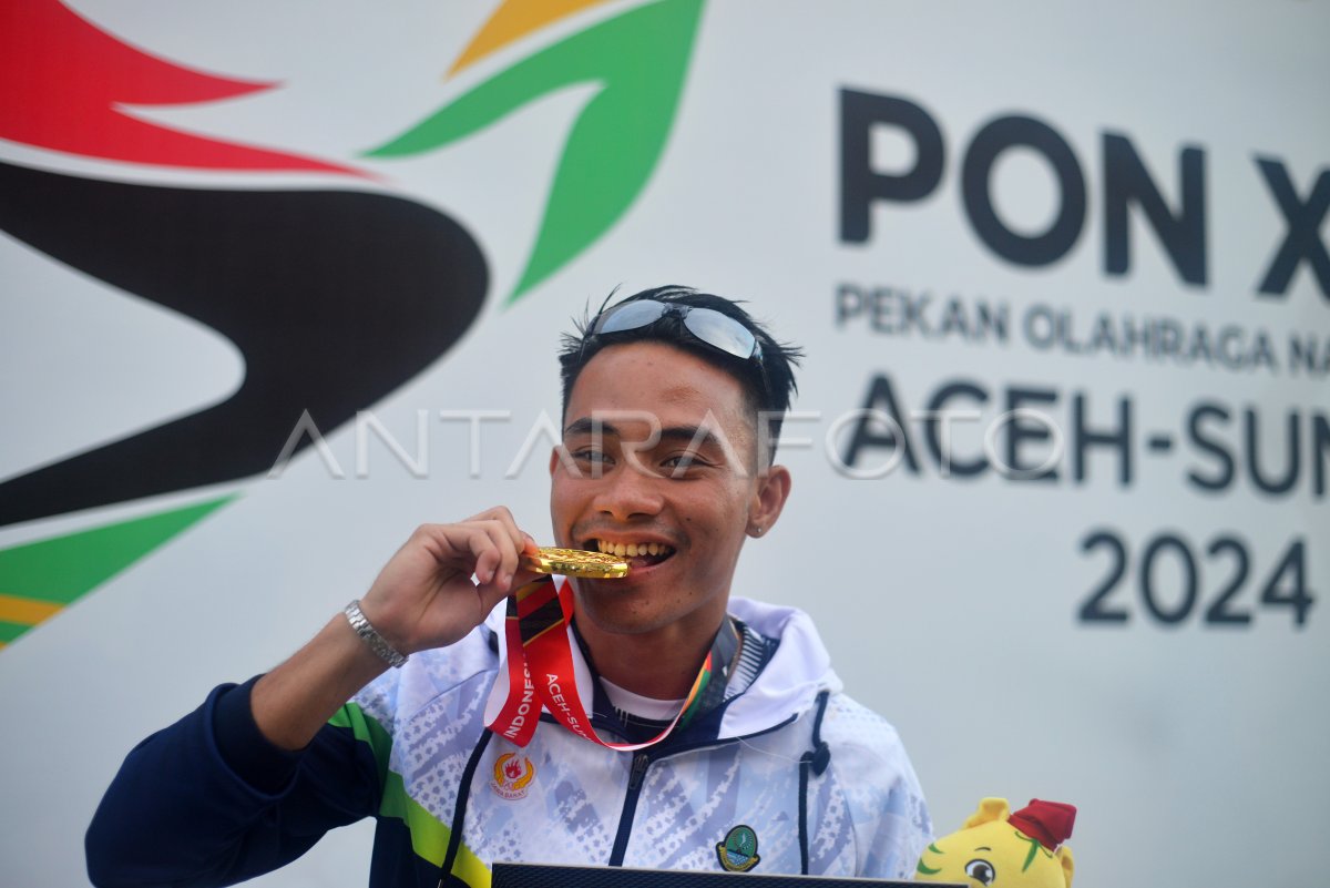 PON XXI Aceh - Sumut: Final lari gawang 400 meter putra | ANTARA Foto