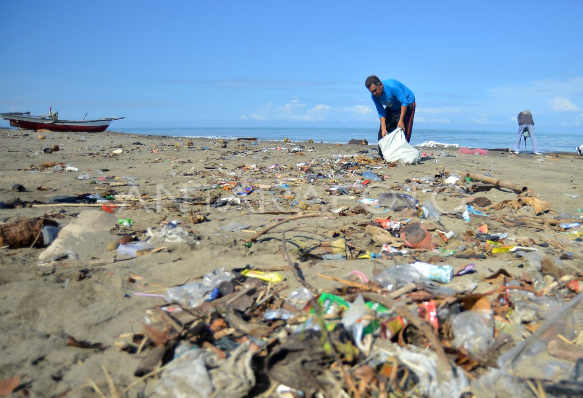 Aksi bersih-bersih pantai Padang | ANTARA Foto