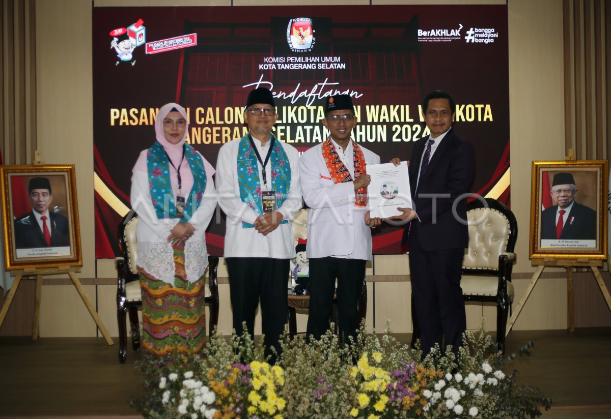 Pendaftaran bakal calon wali kota Tangsel Ruhama - Shinta | ANTARA Foto