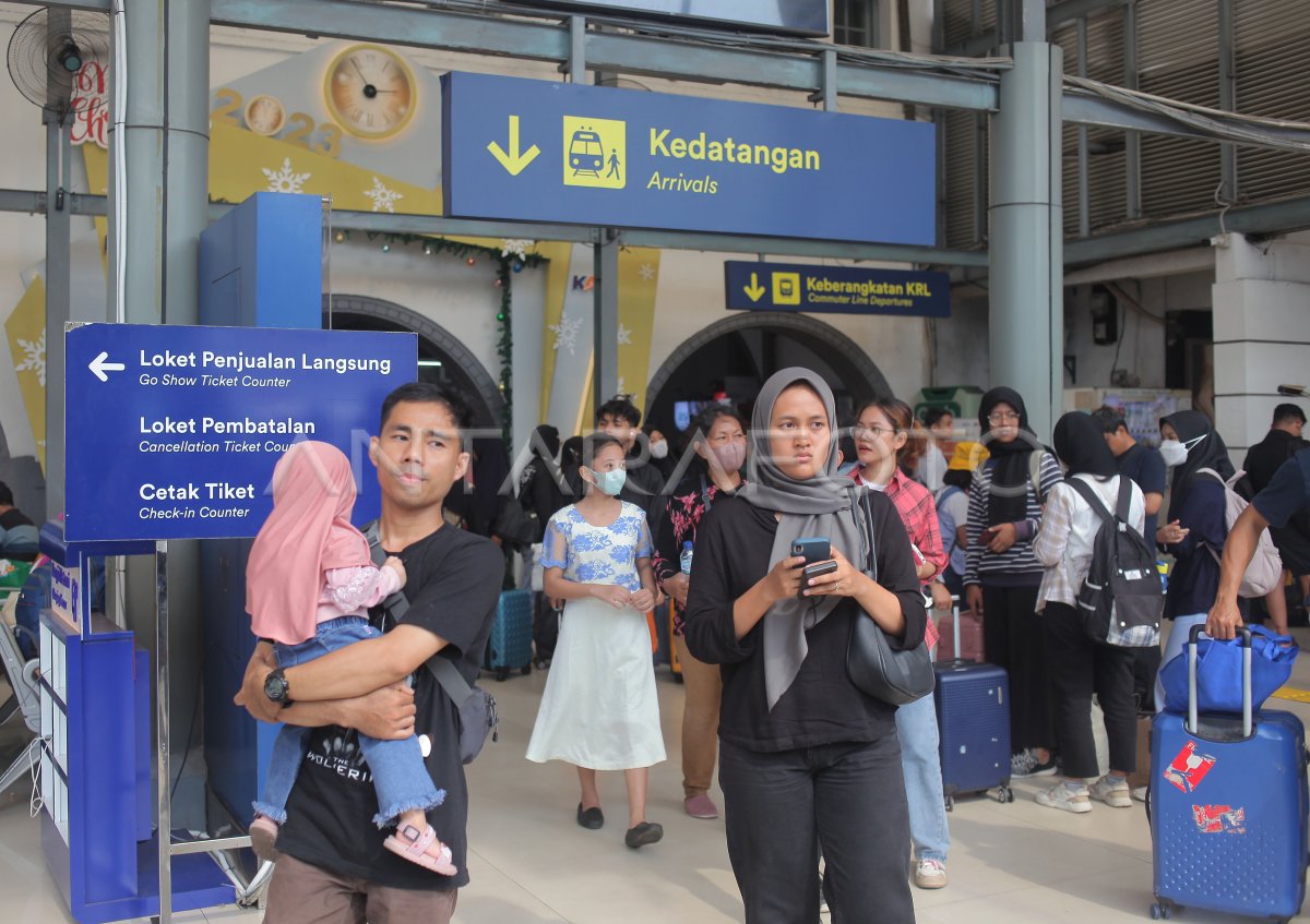 Puncak arus balik di Stasiun Pasar Senen | ANTARA Foto