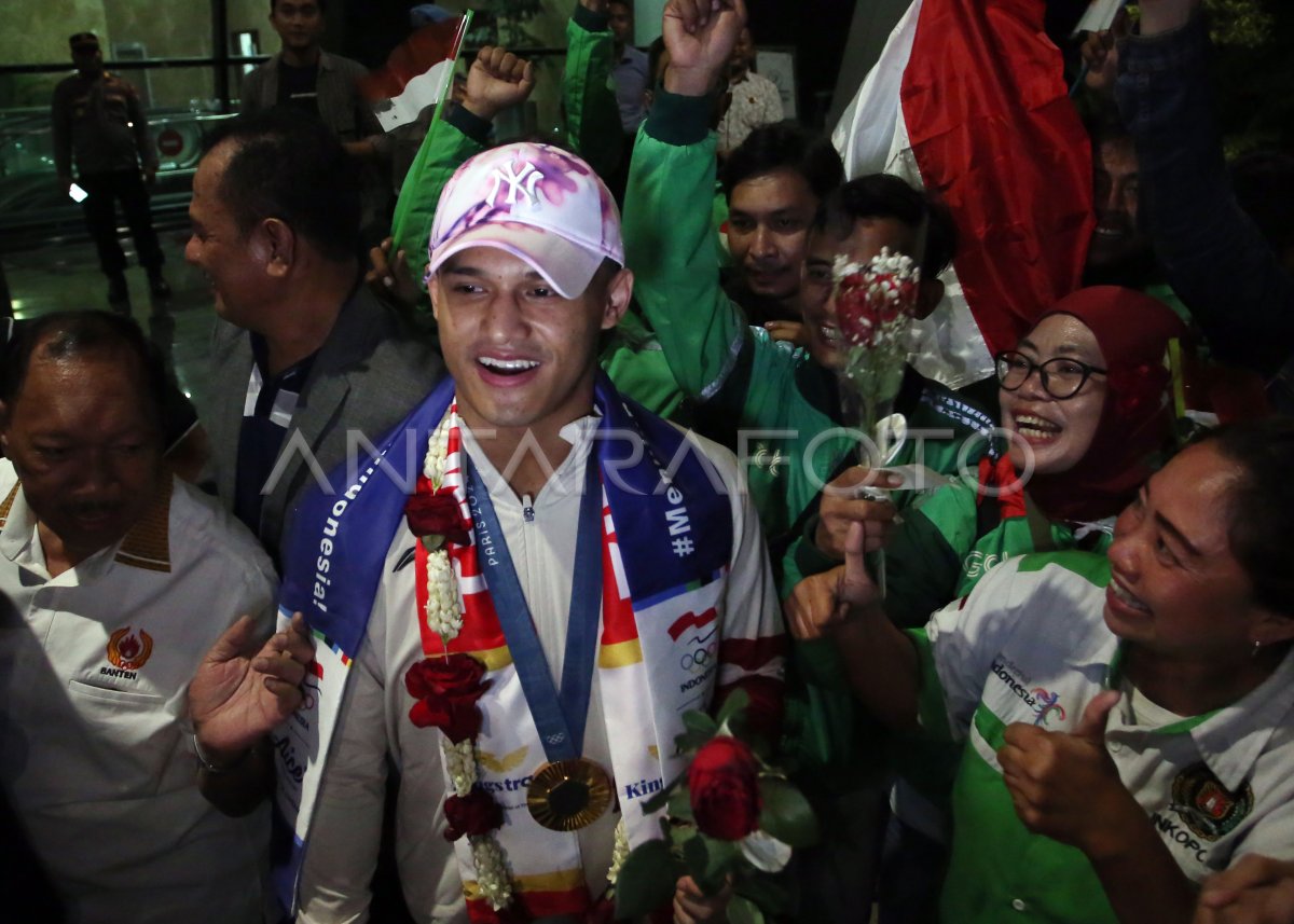 Penyambutan atlet peraih medali emas Olimpiade | ANTARA Foto