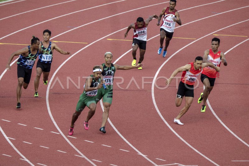 Jatim Juara Lari 4x100 Meter Estafet Putra Pon Papua Antara Foto