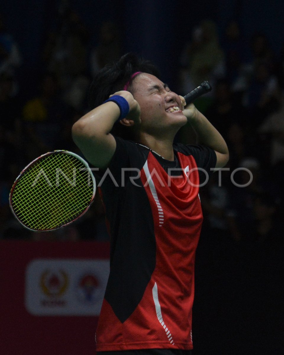 PON XXI Aceh-Sumut : Final bulu tangkis tunggal putri | ANTARA Foto